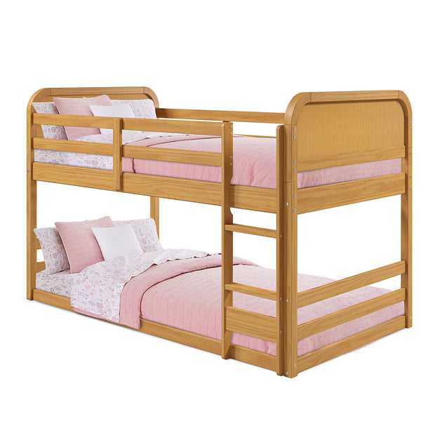 Curva Rattan Solid Wood Bunk Bed Twin Bed by P'kolino