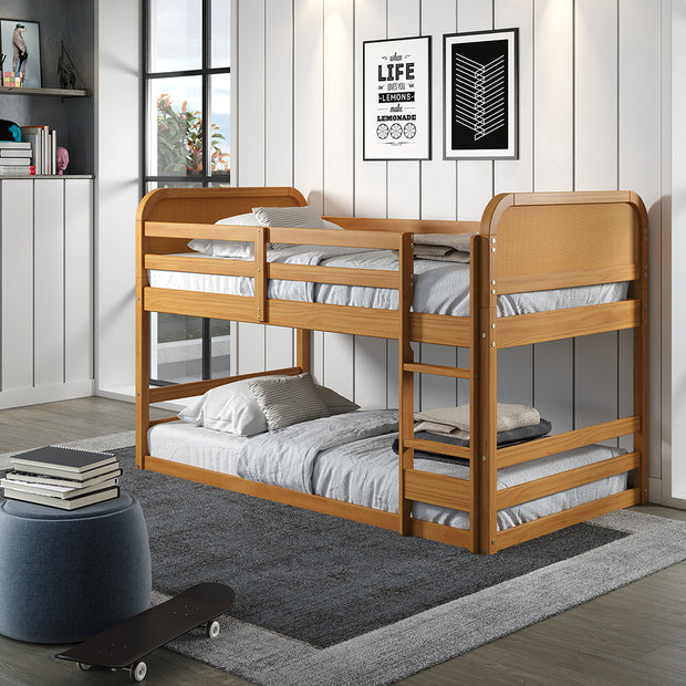 Curva Rattan Solid Wood Bunk Bed Twin Bed by P'kolino